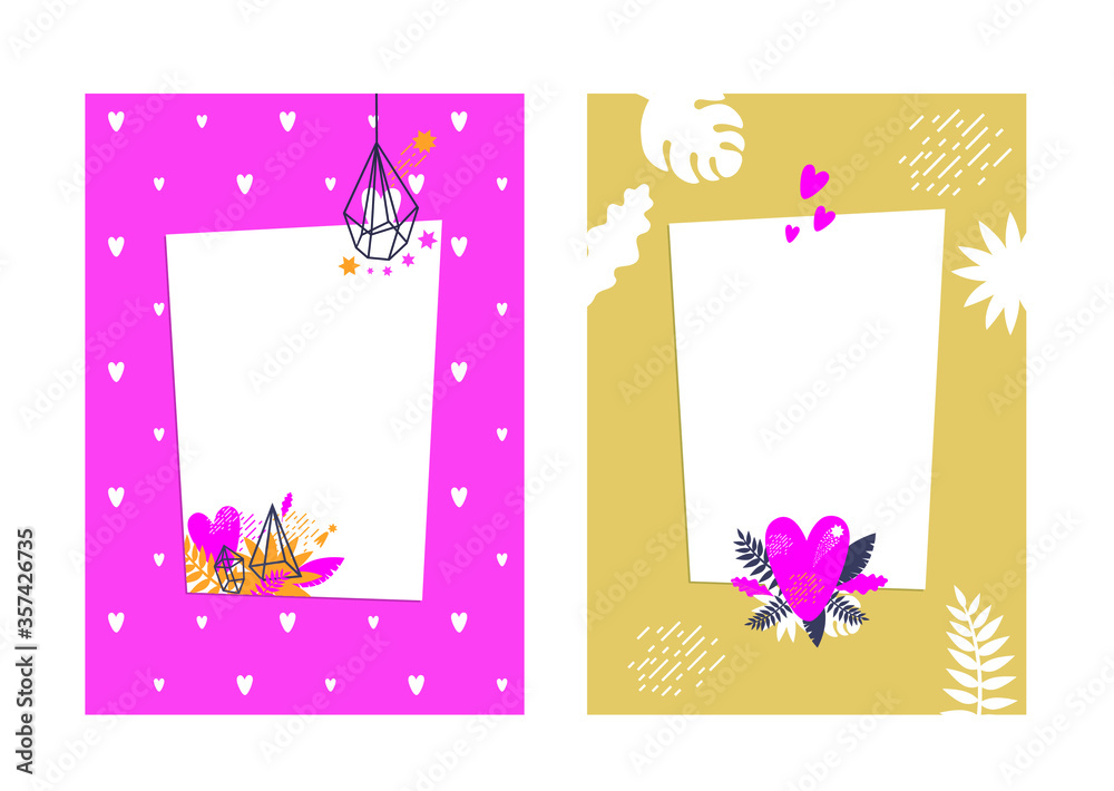 Frames set for photo album, invitation, note book, postcard, poster ...