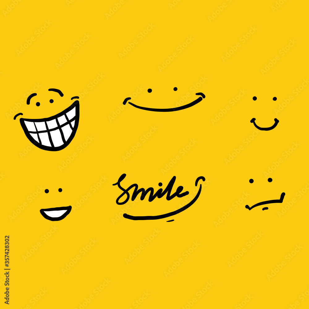 hand drawing doodle smile illustration vector isolated background Stock ...