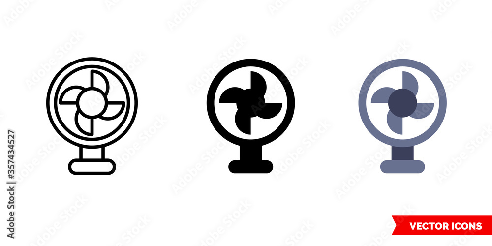 Fan icon of 3 types. Isolated vector sign symbol. Stock Vector | Adobe ...