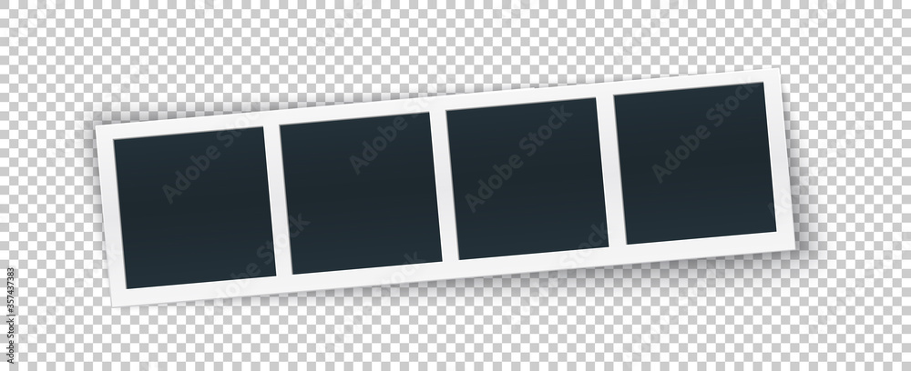 Photo frame strip template in realistic style. Vector photo mockup ...