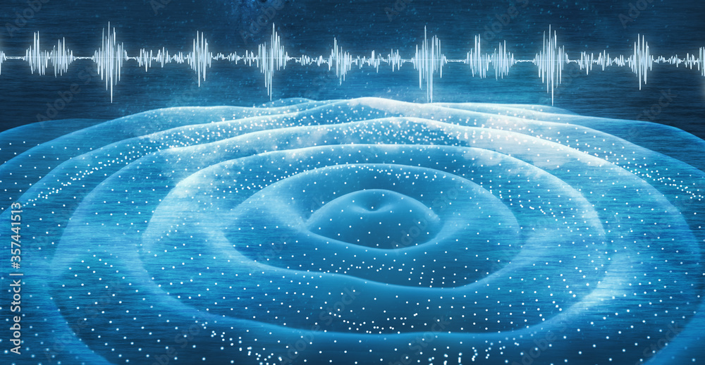 Audio waveform scientific technology background, sample of voice ...