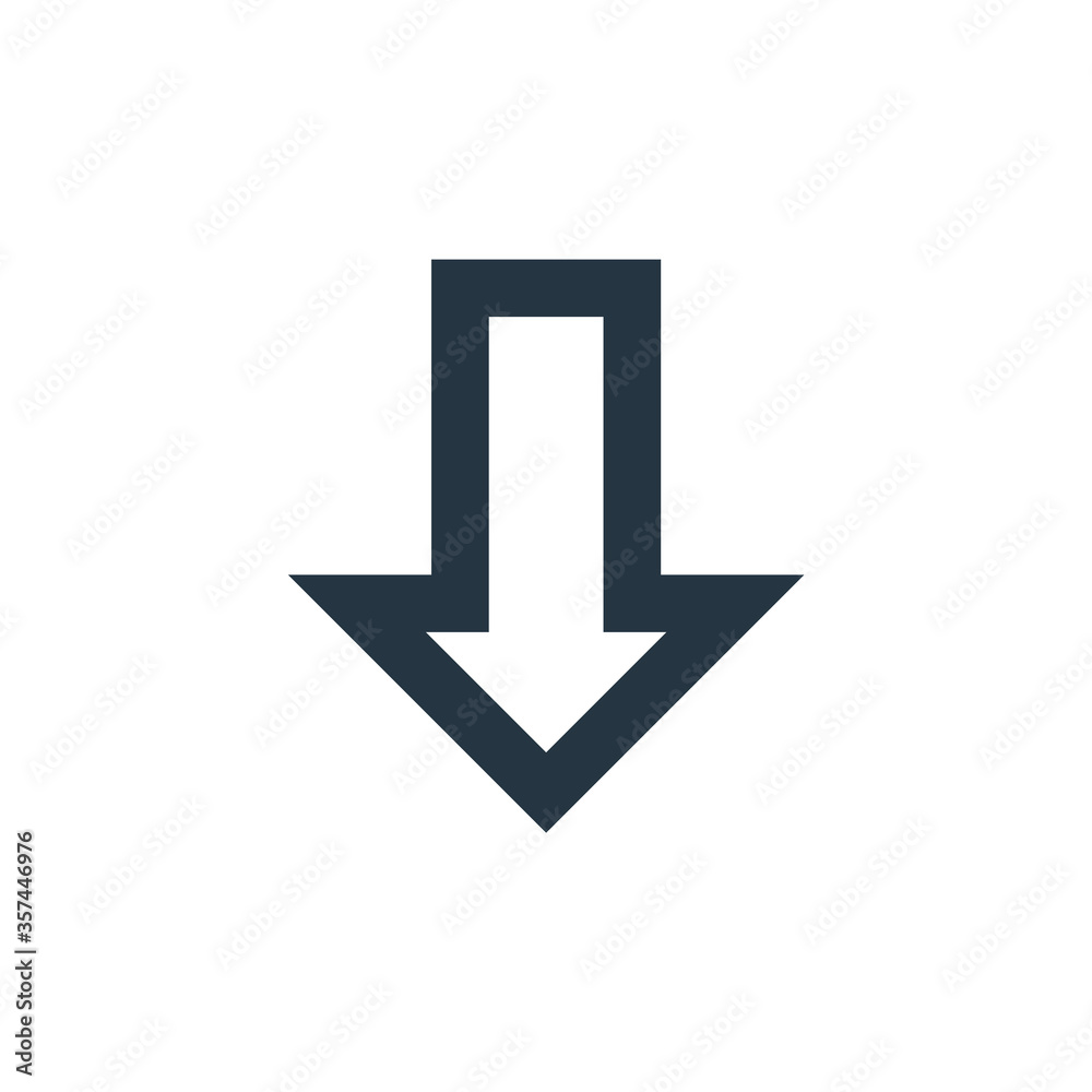 down arrow vector icon. down arrow editable stroke. down arrow linear ...