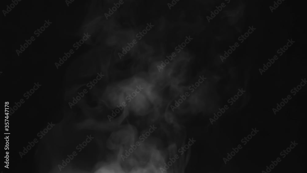 Stockvideon Curving White Steam on a Black Screen. White Steam rises ...