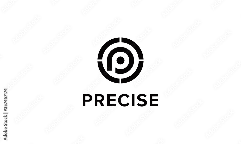 p, p logo, precision, precision logo, right, target, icon, symbol Stock ...