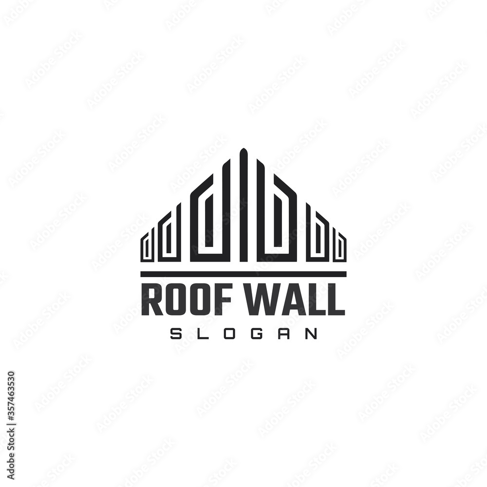 roof wall abstract logo design. simple roof wall template logo Stock ...