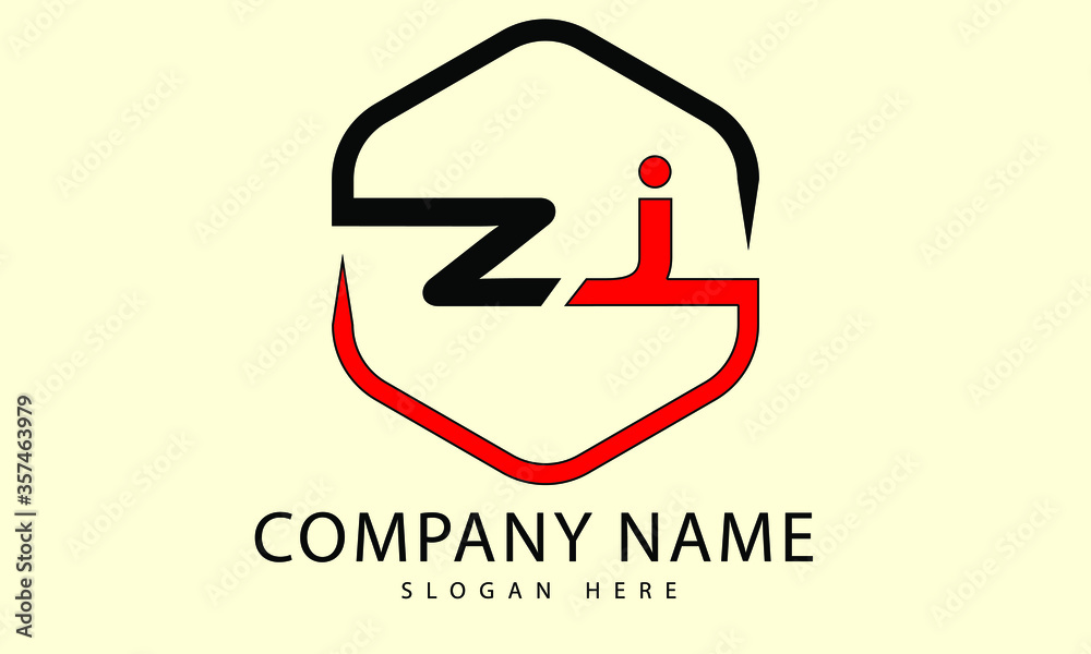 initial letter Zj logo design for company Stock Vector | Adobe Stock