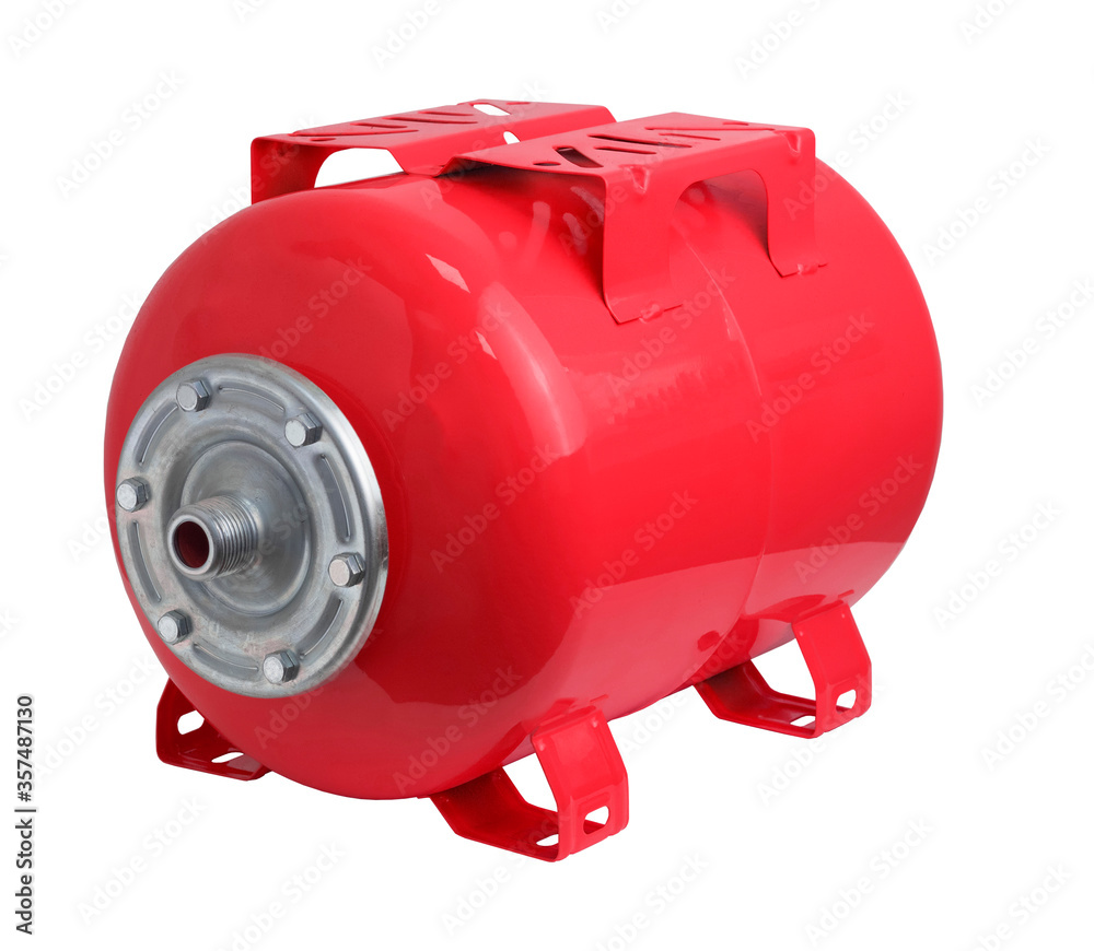 Expansion tank for a pump station. Red Pump booster pressure vessel ...