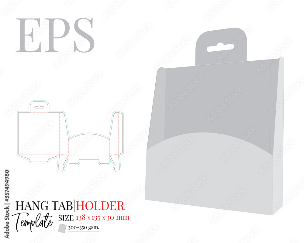 Hang Tag Holder, Template. Vector with die cut / laser cut lines. Hang ...