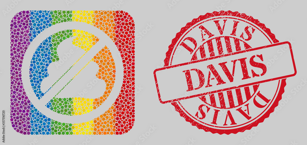 Grunge Davis stamp seal and mosaic forbidden shit stencil for LGBT ...
