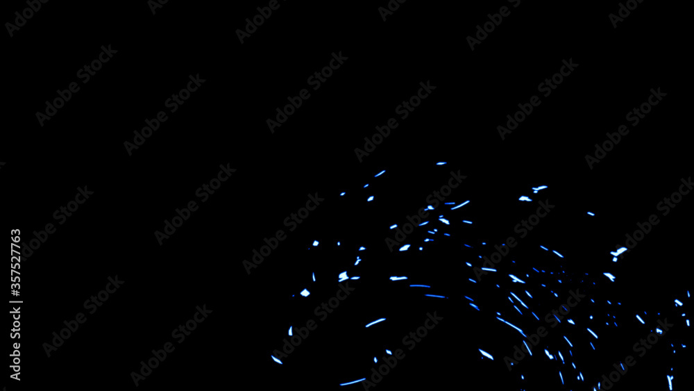 Perfect blue fire particles embers texture. Abstract flying sparkle ...