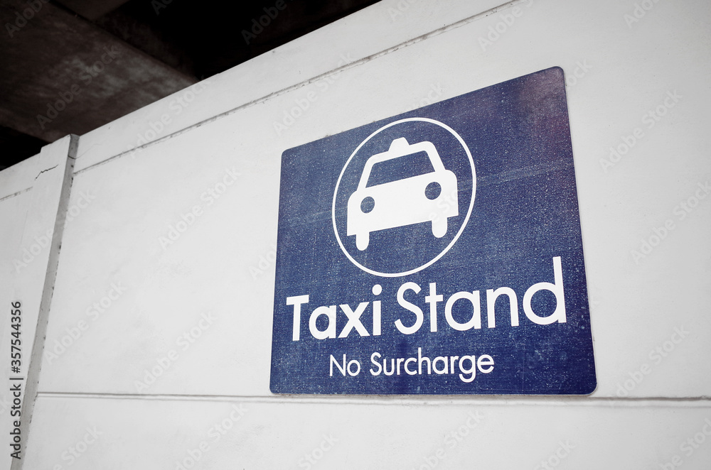 Taxi Stand Zone , Board on Wall, Pick-up Point Passenger Stock Photo ...
