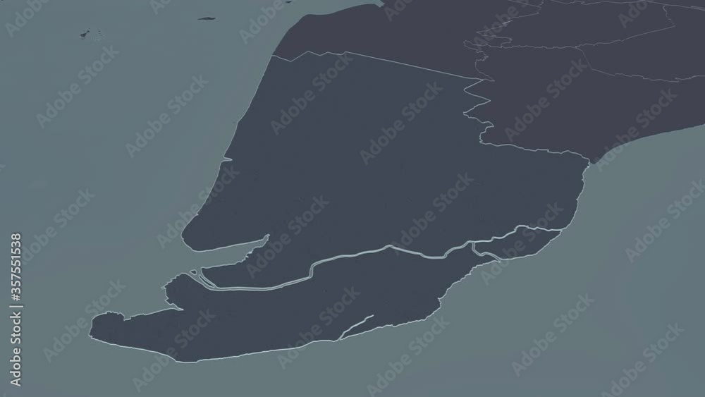 Cà Mau, province with its capital, zoomed and extruded on the ...