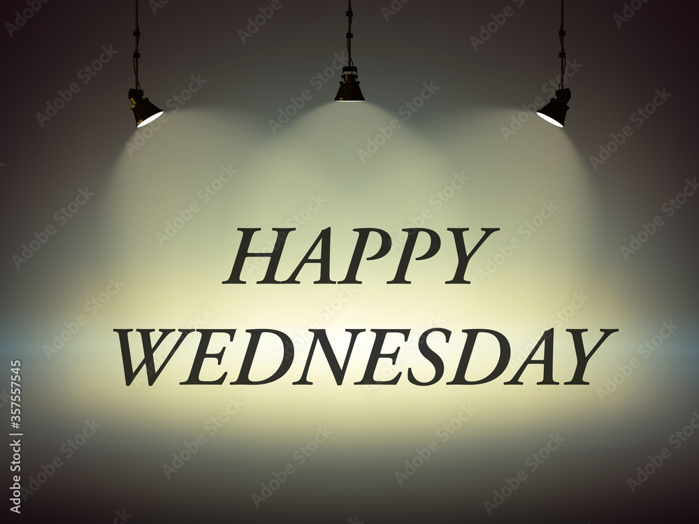 Happy Wednesday in black background view Stock Photo | Adobe Stock