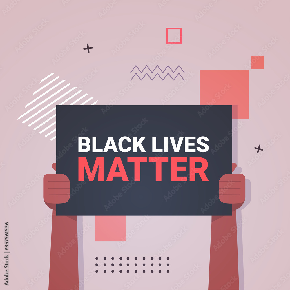 hands holding black lives matter banner awareness campaign against ...