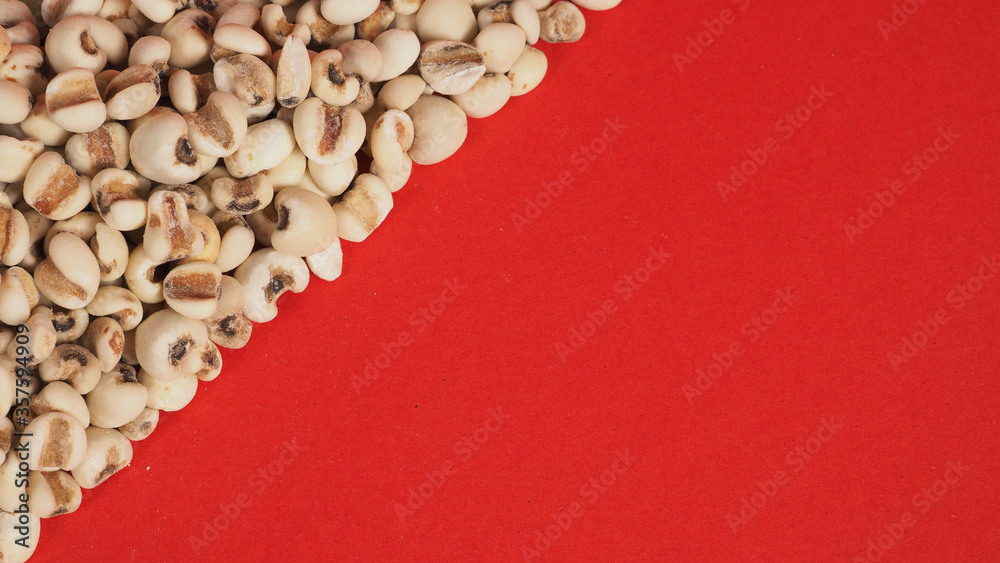 Job's Tears, also known as adlay and coix on red background. Popular in ...