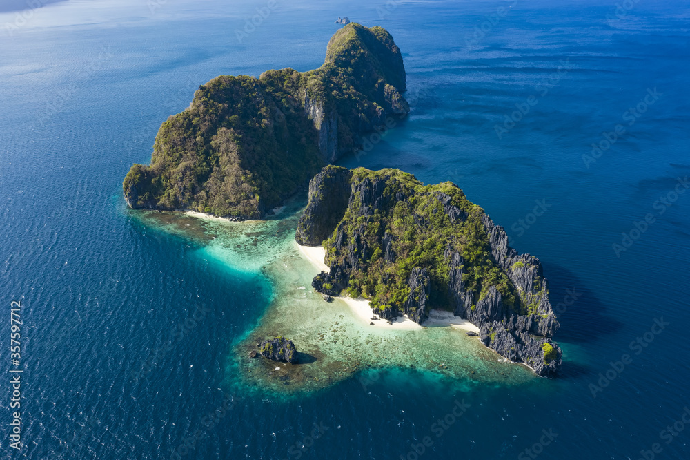 View from above, stunning aerial view of Shimizu Island with beautiful ...