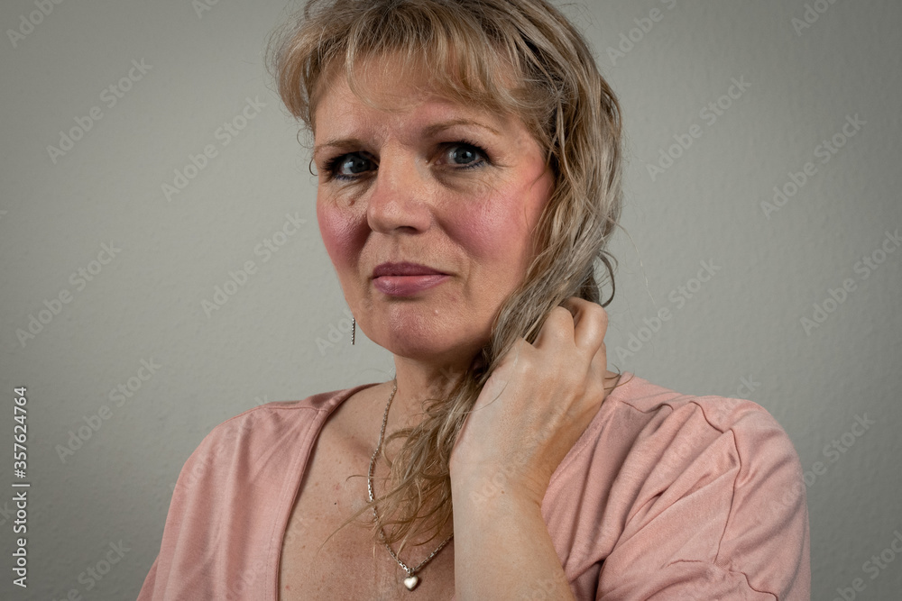 mature woman head and shoulders portrait Stock Photo | Adobe Stock