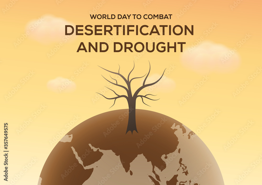 world day to combat desertification and drought poster Stock Vector ...