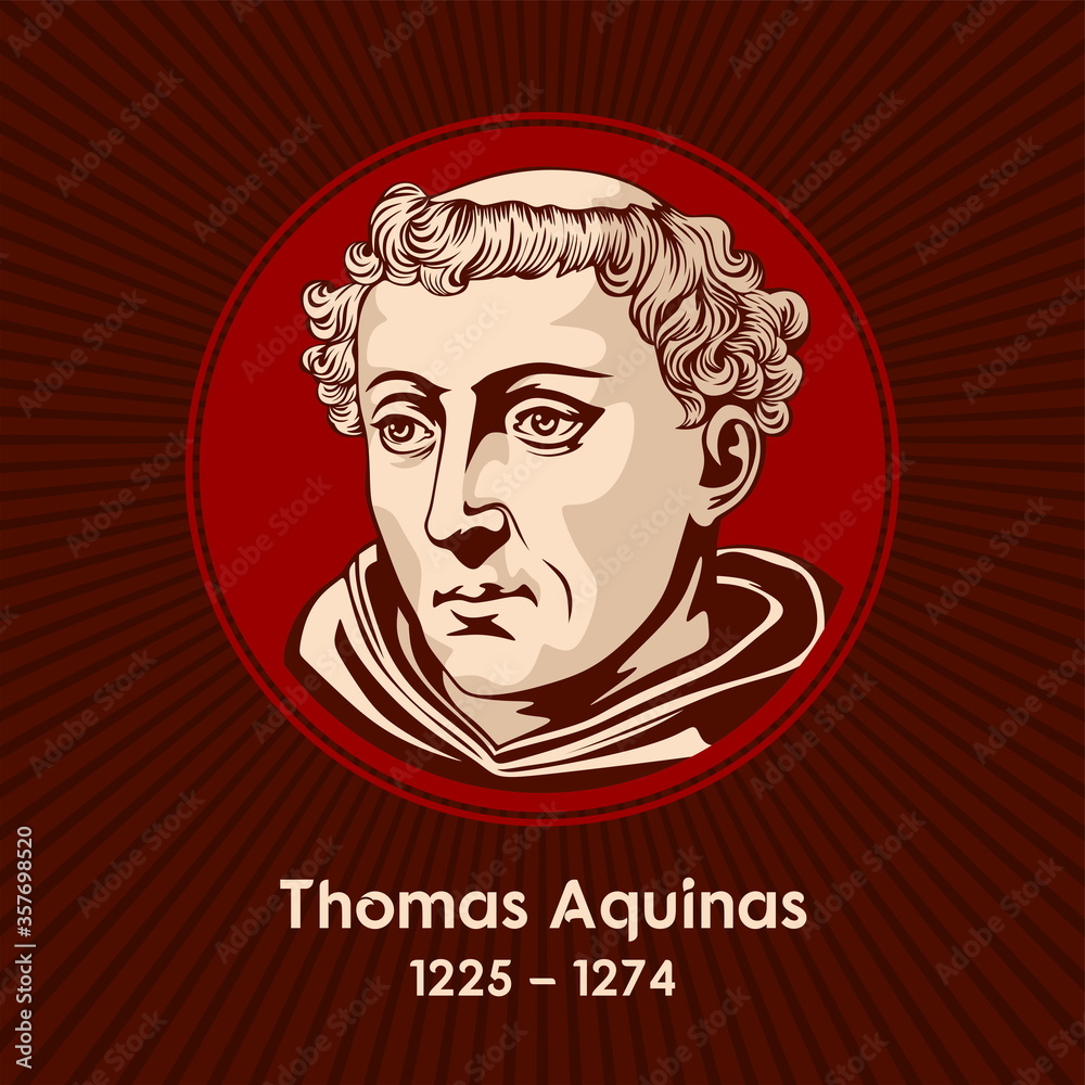Vektorová grafika „Thomas Aquinas (1225-1274) was an Italian Dominican ...