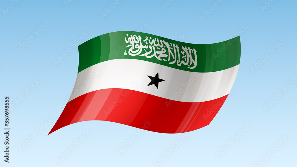 Somaliland flag state symbol isolated on background national banner ...