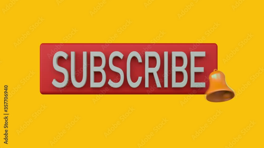 3D animation - Loopable subscribe button with an animated notification ...
