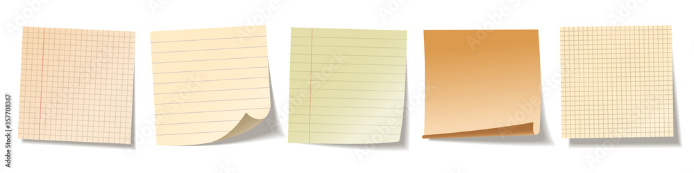 Realistic blank sticky notes isolated on white background. Colorful ...