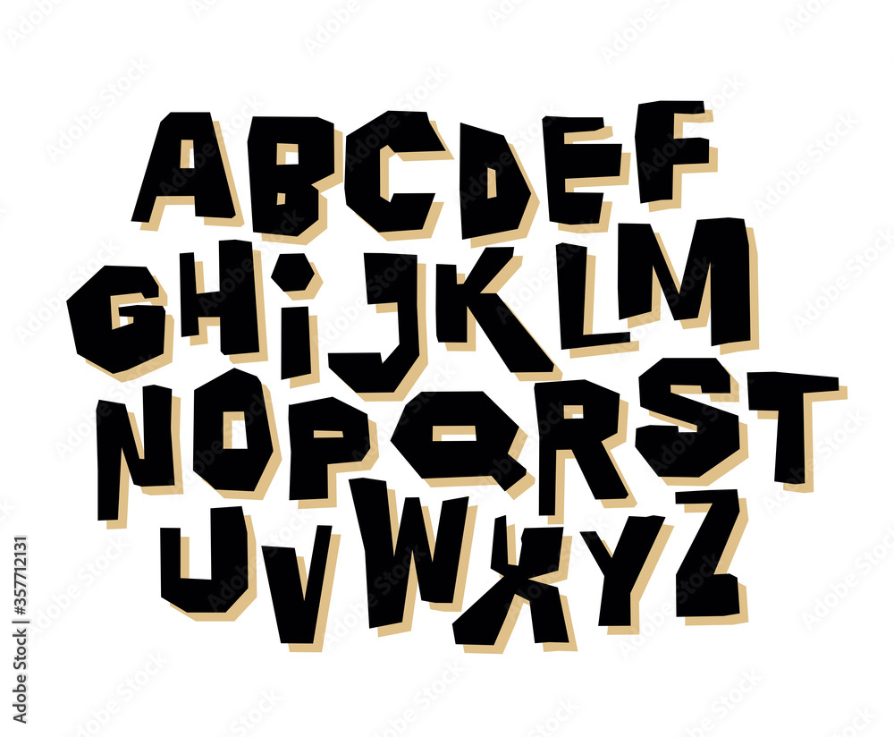 Simple hand lettering retro font on white background. Vector alphabet ...