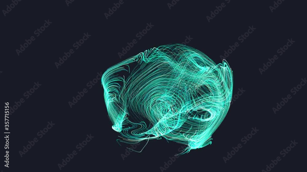 Particle movement in a spiral in a circle Seamless loop 3D animation of ...
