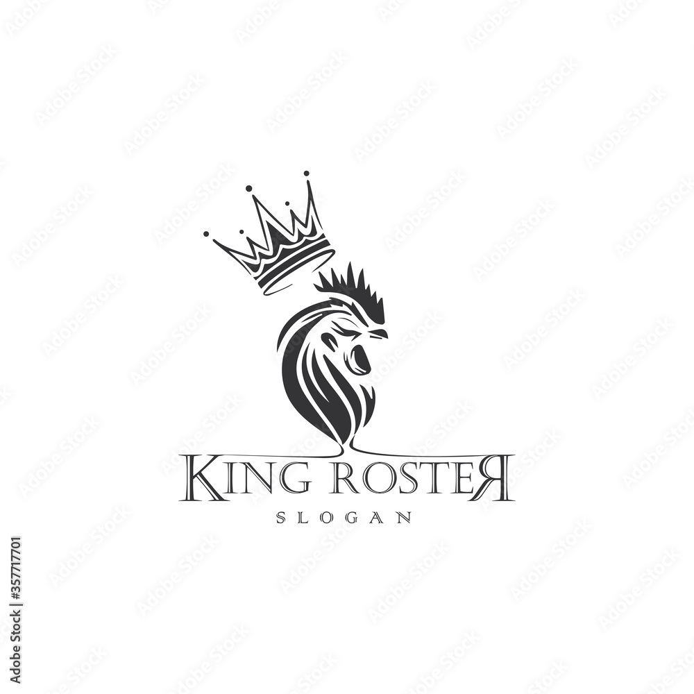 Vecteur Stock logo design of the rooster king. illustration of logo of ...