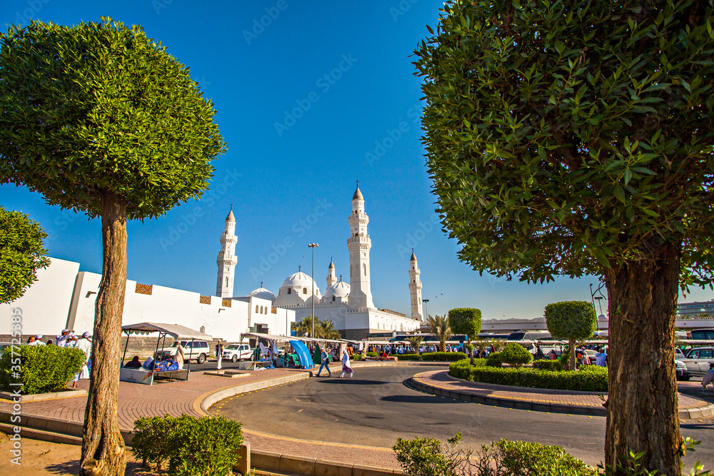 Quba Mosque, the first mosque build by prophet Muhammad in Medina ...