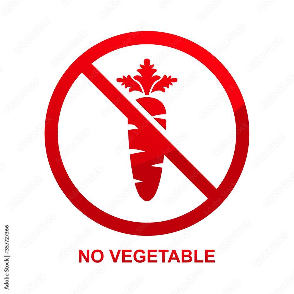 No vegetable sign isolated on white background vector illustration ...