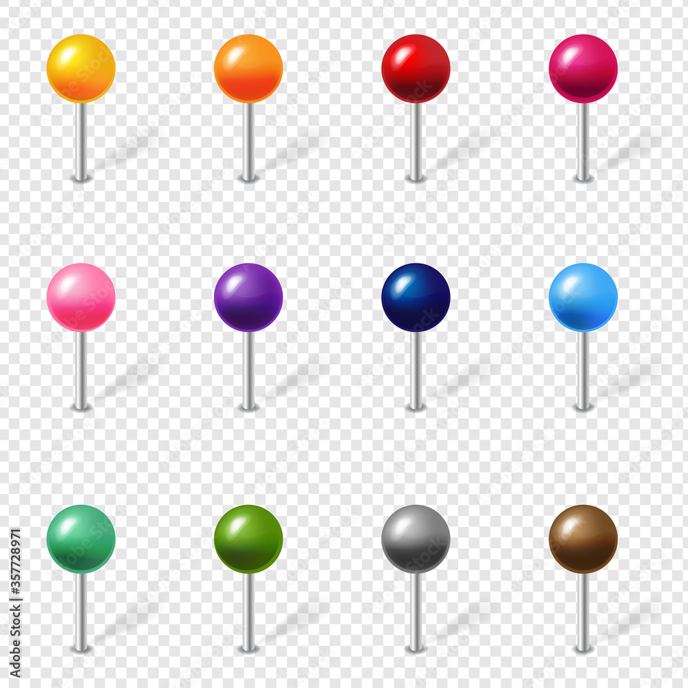 Color Location Pin Set Isolated Transparent Background Gradient Mesh ...