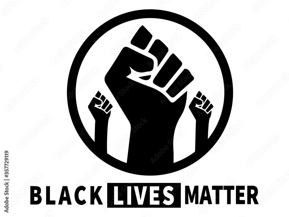 Vecteur Stock Black Lives Matter. Black and white illustration ...