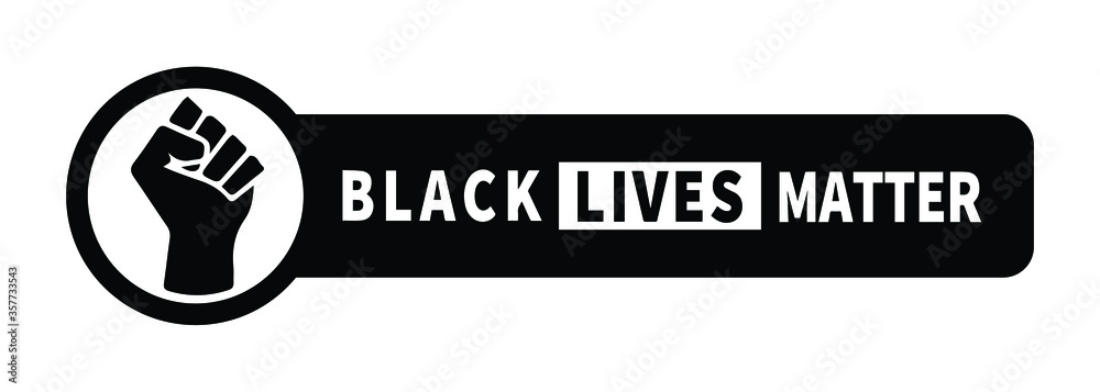 Black Lives Matter Fist Tag. BLM Protest Movement Revolution Fist ...