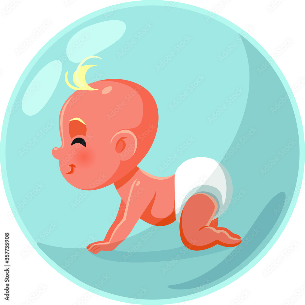 Baby in a Bubble Protective Parenting Conceptual Illustration Stock ...