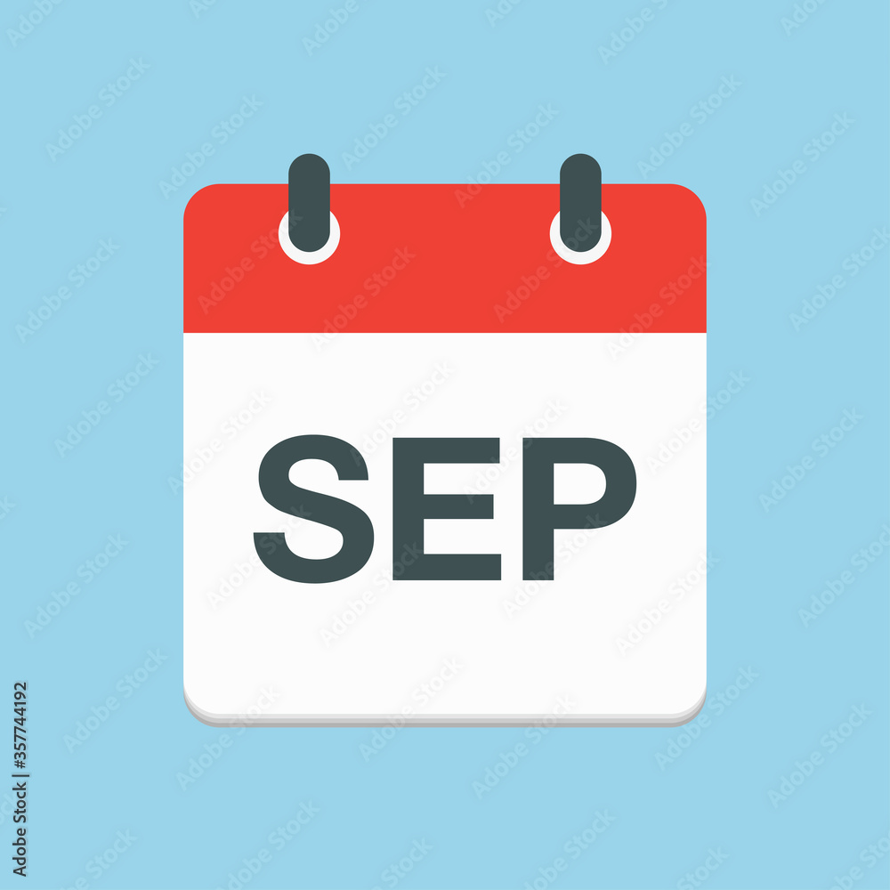 Vector icon day calendar, autumn month September Stock Vector | Adobe Stock