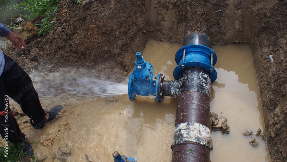 Main pipeline installation project for clean water supply to the public ...