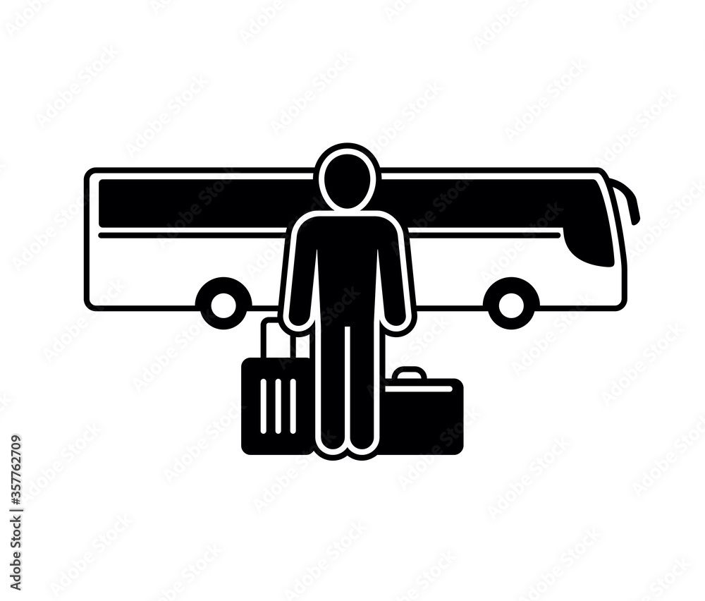 Bus station (bus stop) icon - navigation sign with human silhouette ...