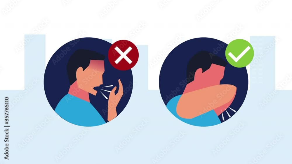 coughing in your elbow prevention covid19 method Stock Video | Adobe Stock