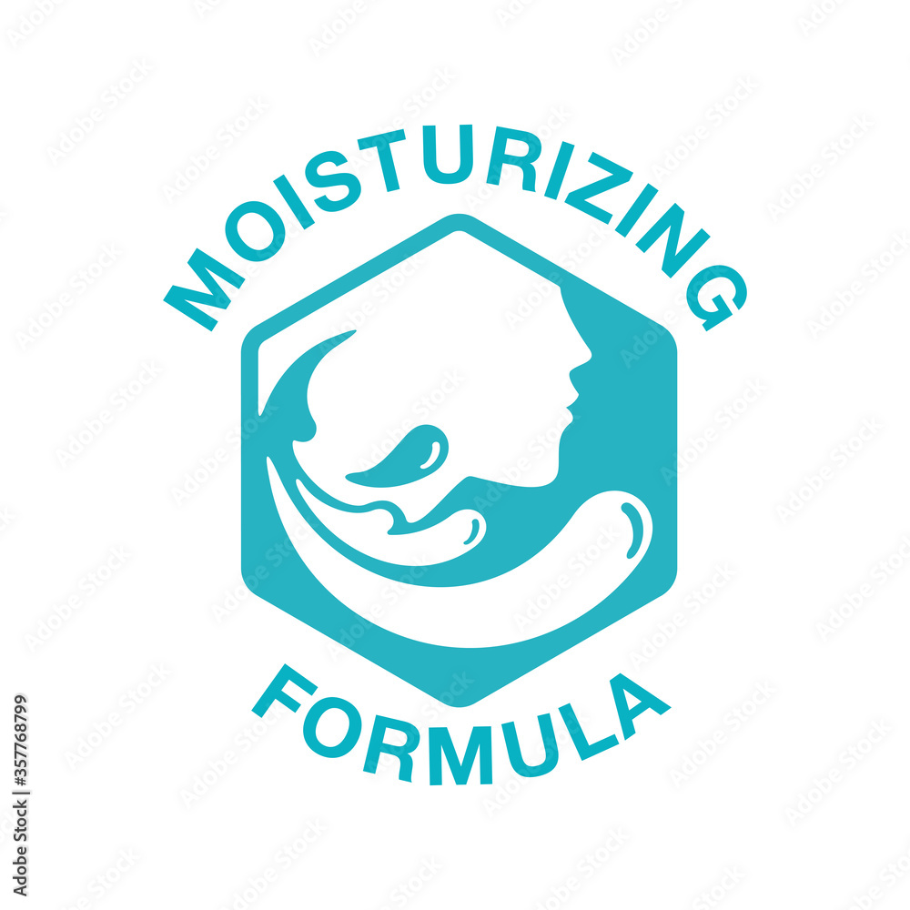 Skin moisturizing formula pictogram - emblem for anti-age and anti ...