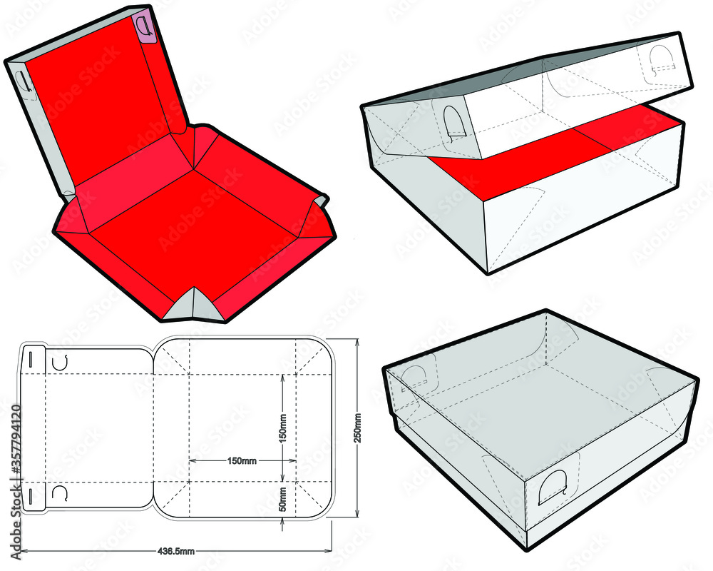 Cake Box and Die-cut Pattern. The .eps file is full scale and fully ...