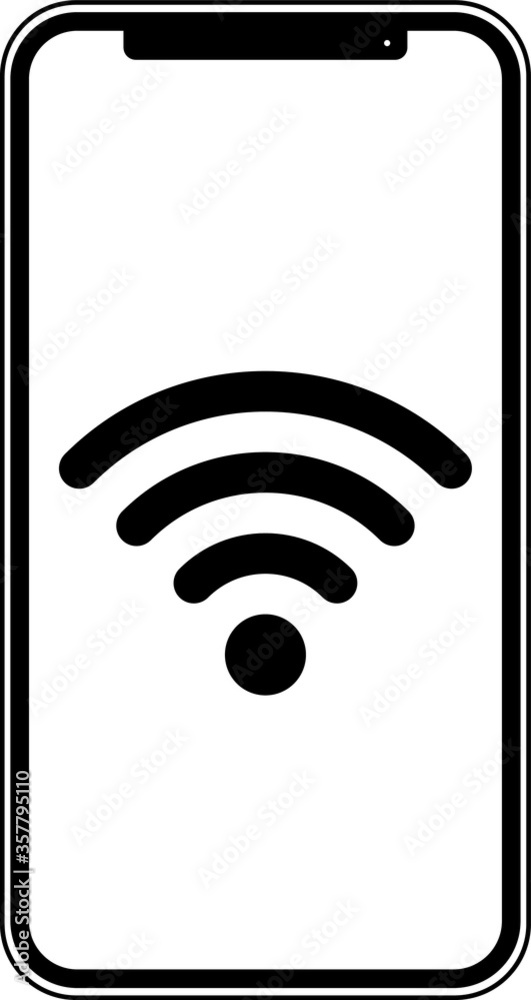 Smart phone icon with wifi symbol vector, Mobile device and wireless ...