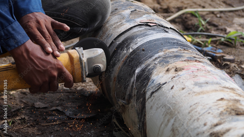 Main pipe installation project for clean water supply Stock Photo ...