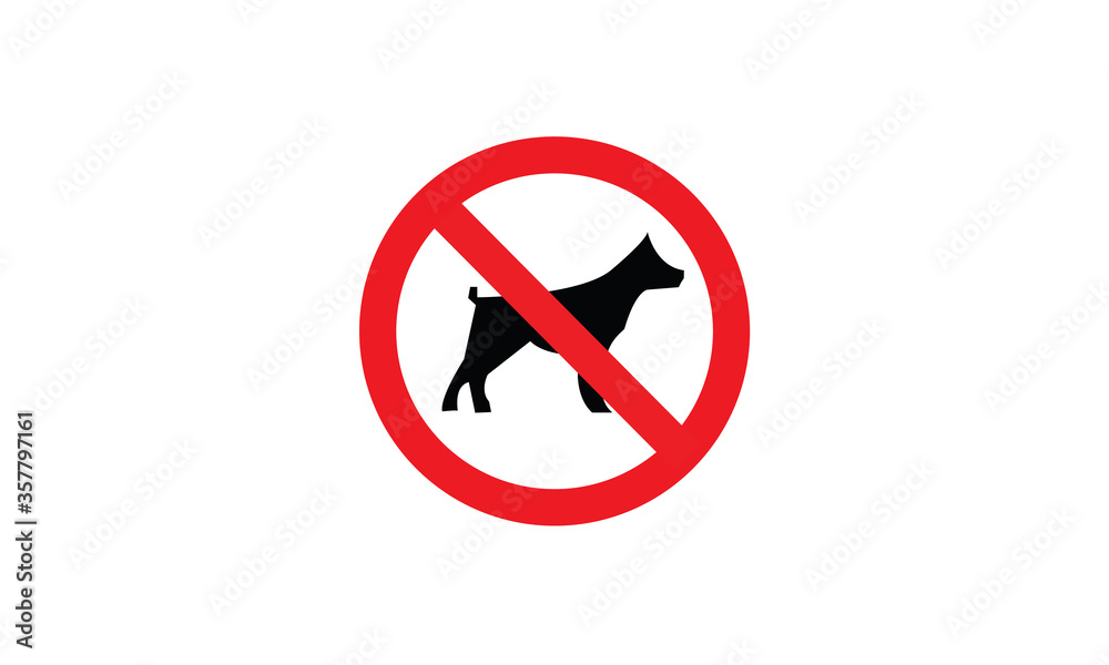 No dogs prohibition sign traffic symbol vector dog red circle vector ...