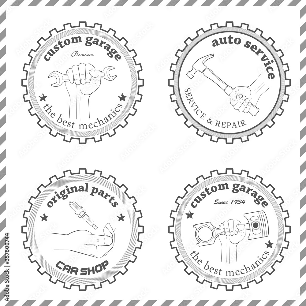 Vektorov Grafika set Of Vintage Car Symbols Car Service And Car Sale vektorov-grafika-set-of-vintage-car-symbols-car-service-and-car-sale