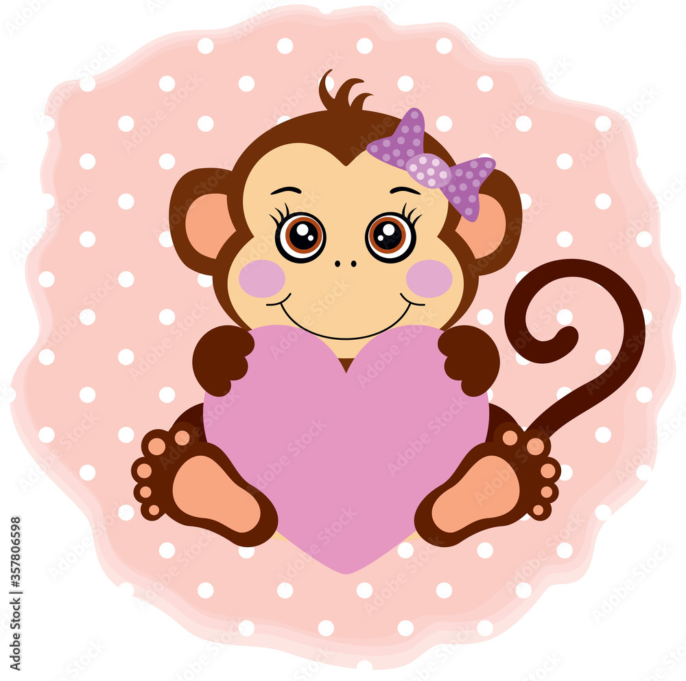 Girl Monkey Cartoon Cute