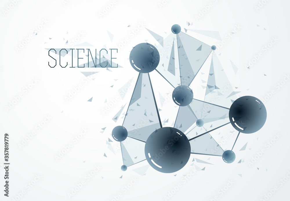 Vector molecules scientific chemistry and physics theme vector abstract ...