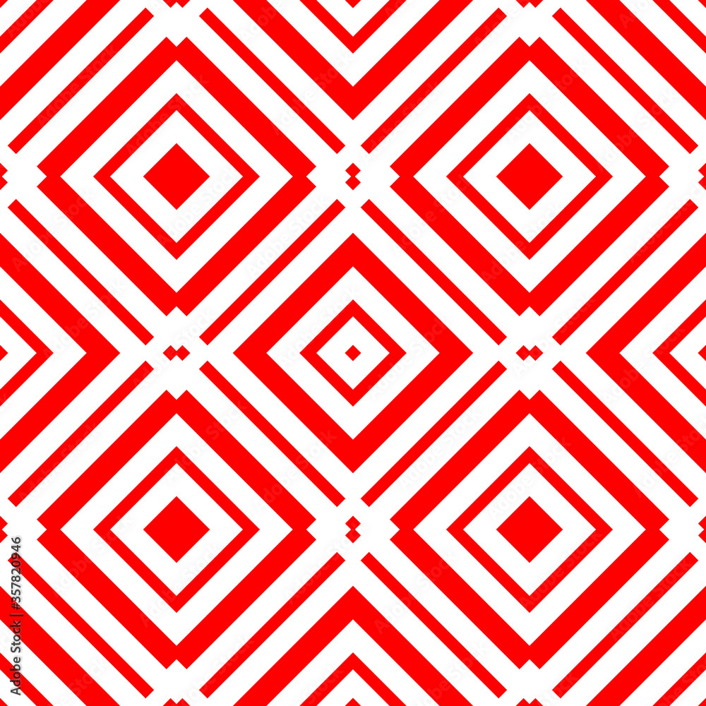 Red repeated stylized rhombuses and lines on white background. Diamonds ...