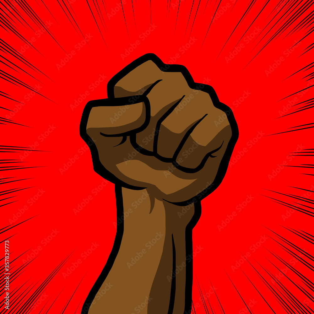 Angry protest fist with speed lines Stock Illustration | Adobe Stock