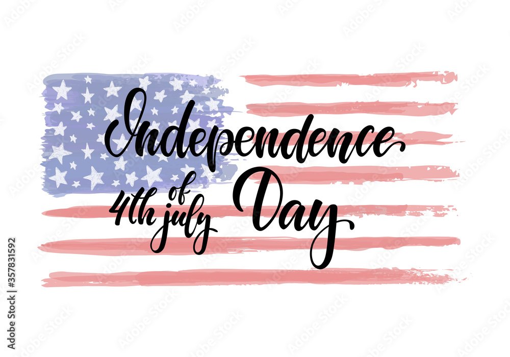 Happy Independence Day card. American Independence Typography card ...